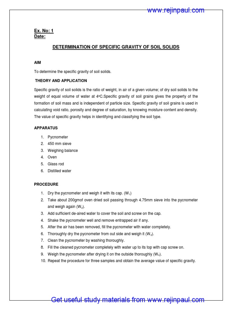 Soil Mechanics Lab Manual | PDF | Soil | Density