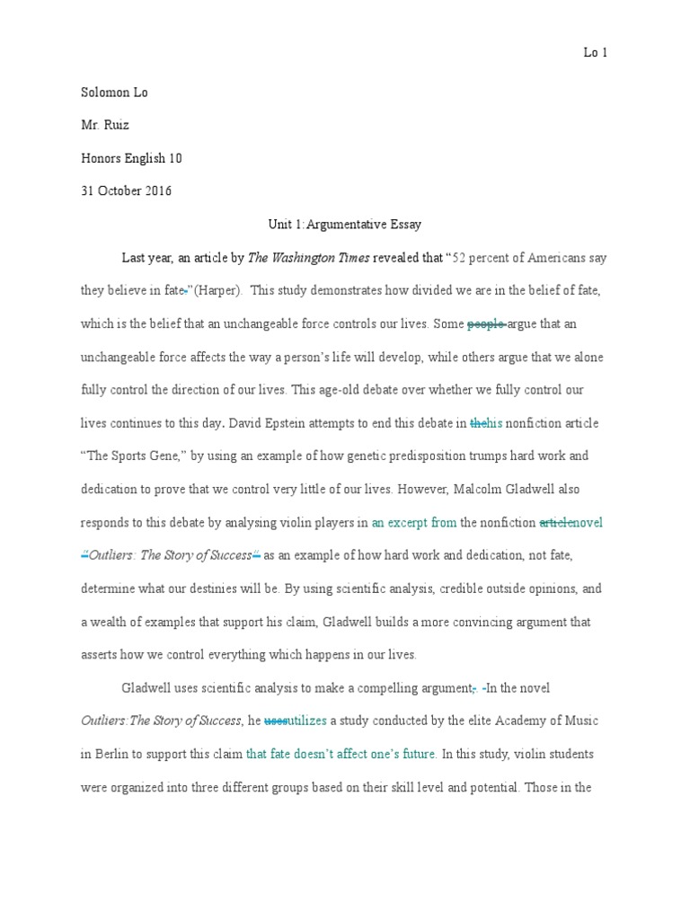 Unit 1 Argumentative Essay | PDF | Epistemology | Cognitive Science