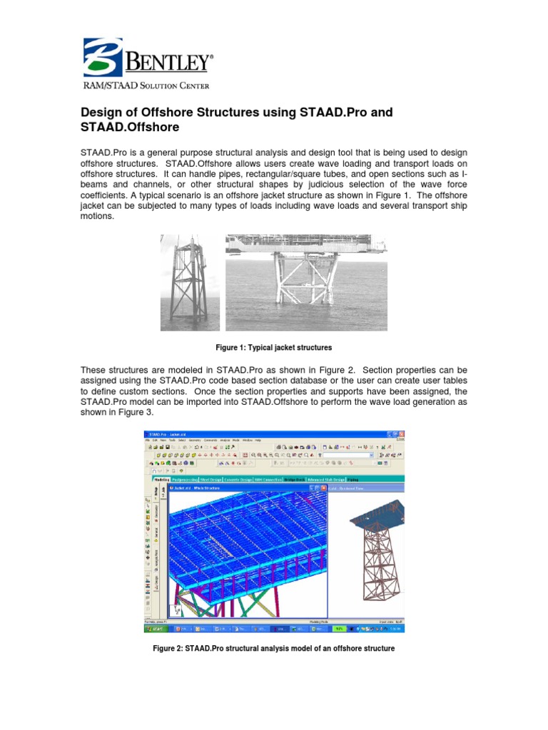 Design of Offshore Structures Using STAAD - Pro and STAAD - Offshore | PDF