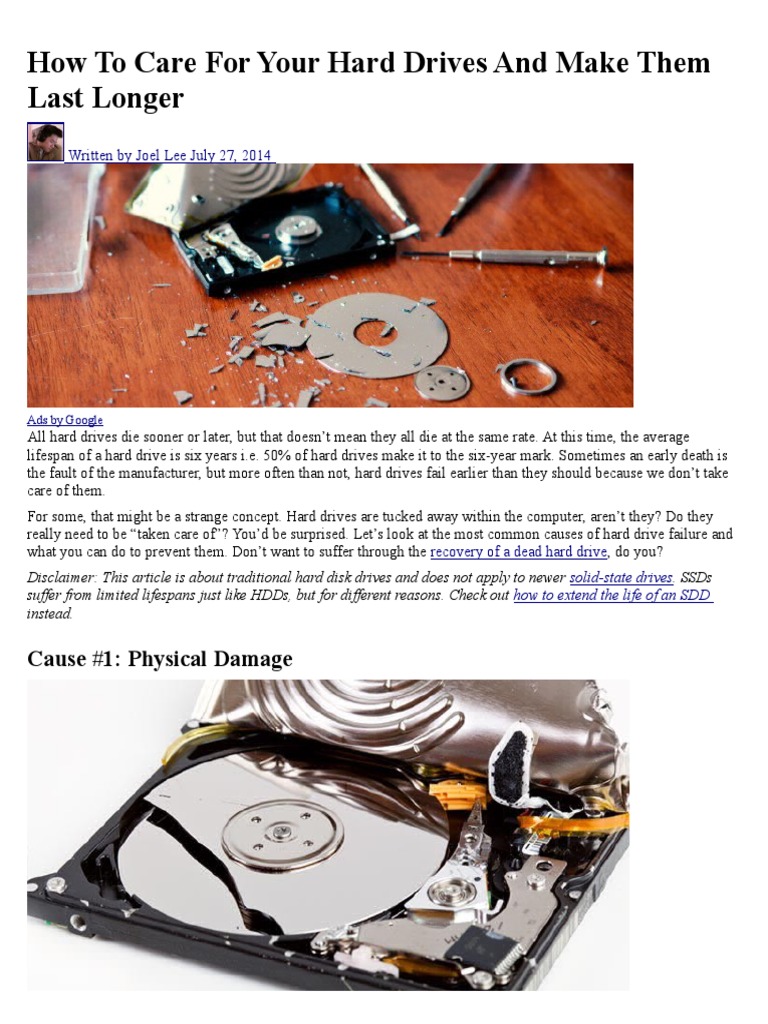 How To Care For Your Hard Drives and Make Them Last Longer: Cause #1 ...