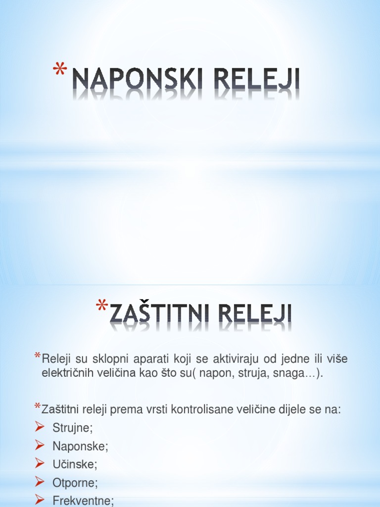 Naponski Releji | PDF