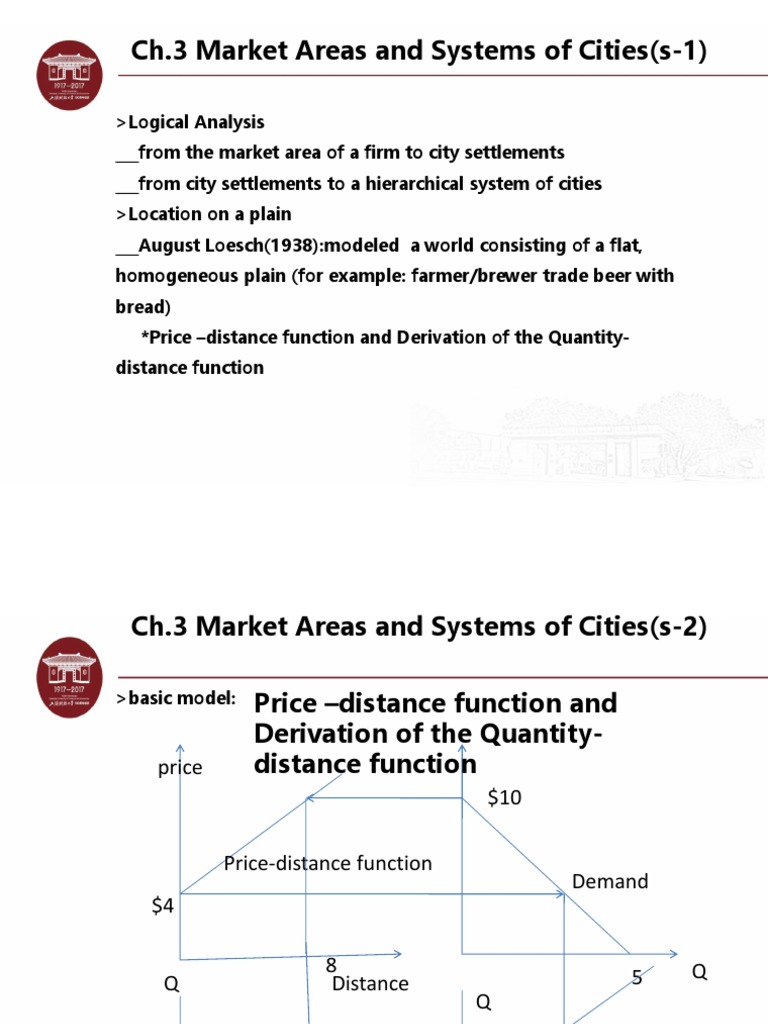Ch.3 Market Areas and Systems of Cities (s-1) | PDF | City | Market ...