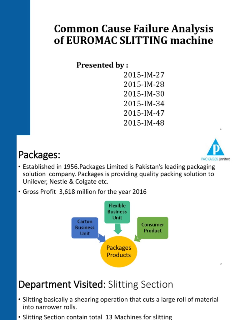 Common Cause Failure Analysis of EUROMAC SLITTING Machine | PDF ...