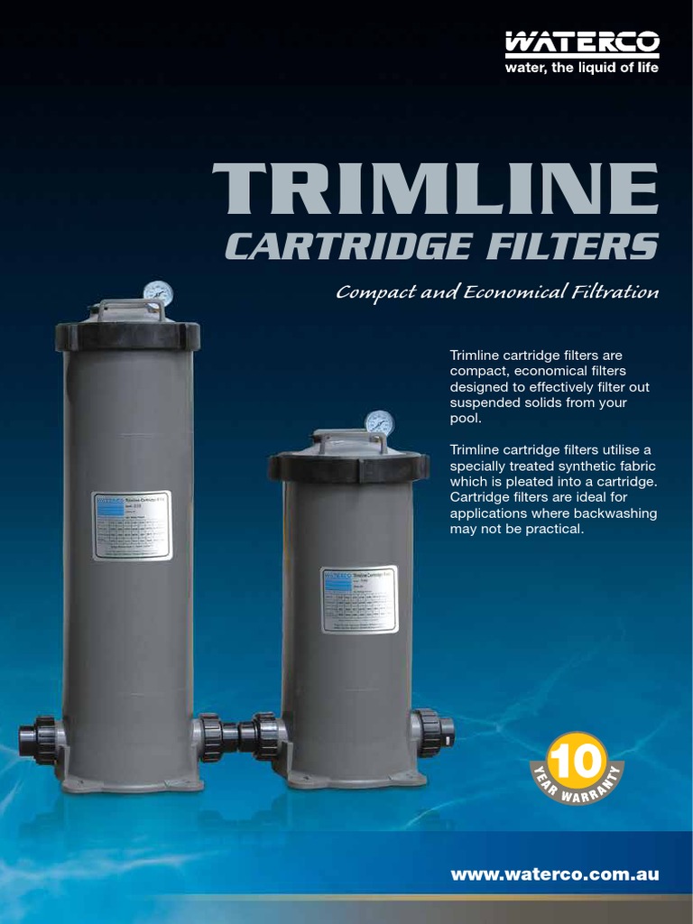 Trimline: Cartridge Filters | PDF | Filtration | Pressure
