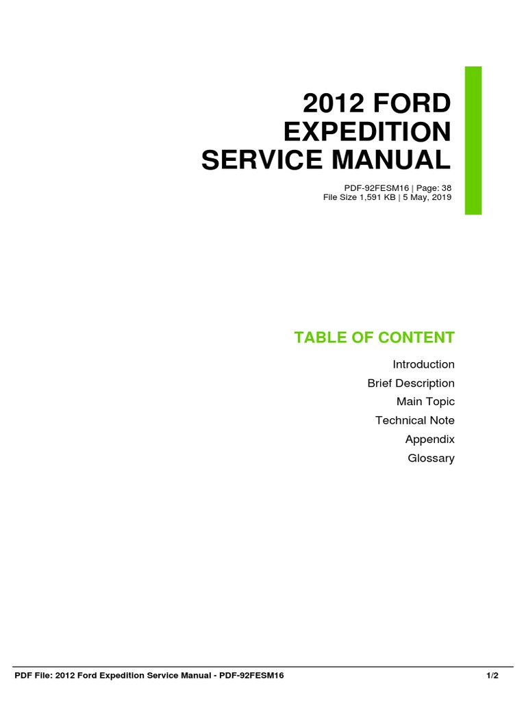 ID7e69e2b1a-2012 Ford Expedition Service Manual | PDF | Digital ...