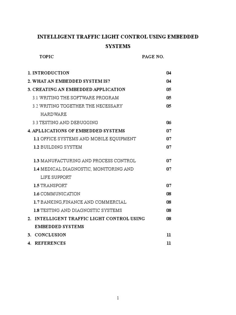 Intelligent Traffic Light Control Using Embedded Systems | PDF ...
