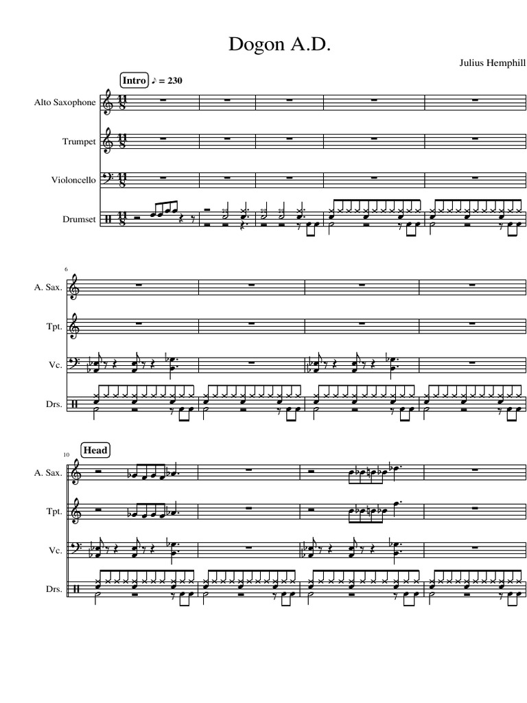 Julius Hemphill - Dogon A.D. | PDF | European Musical Instruments ...