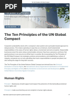 The Ten Principles of The UN Global Compact | PDF