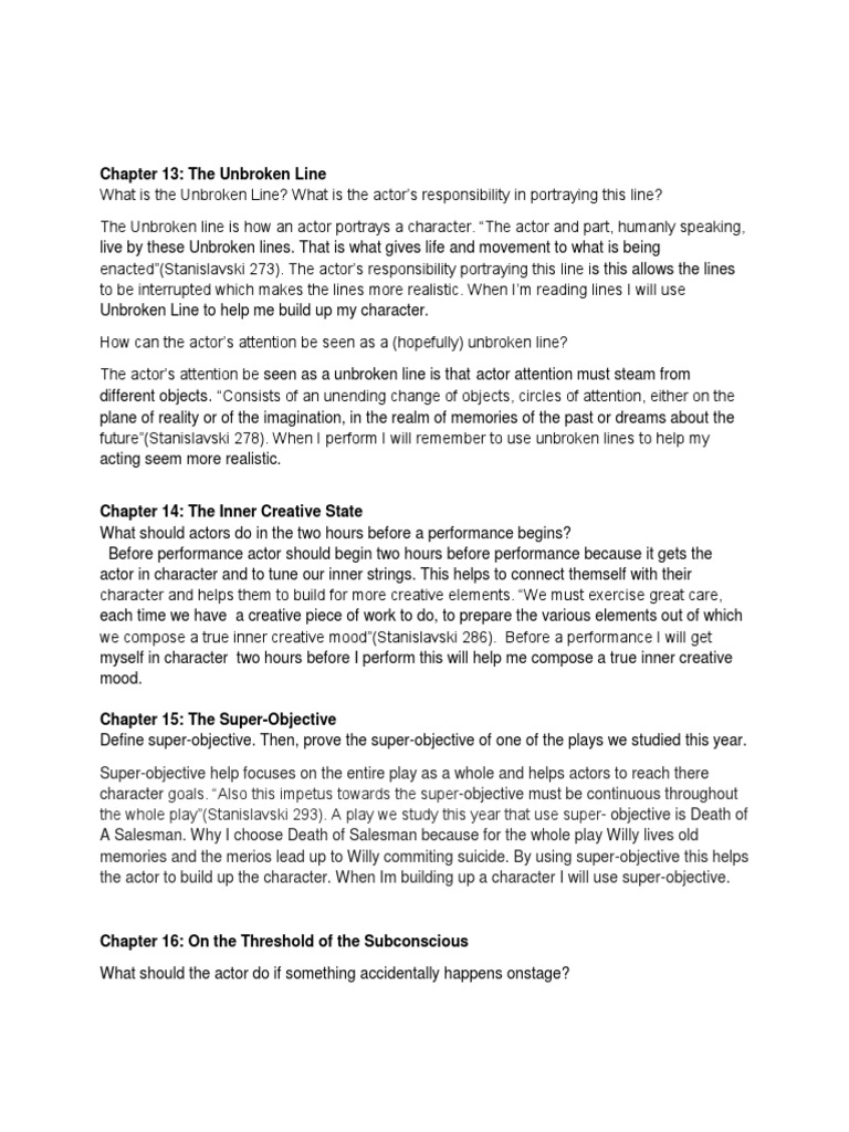 An Actor Prepares 13-16 | PDF