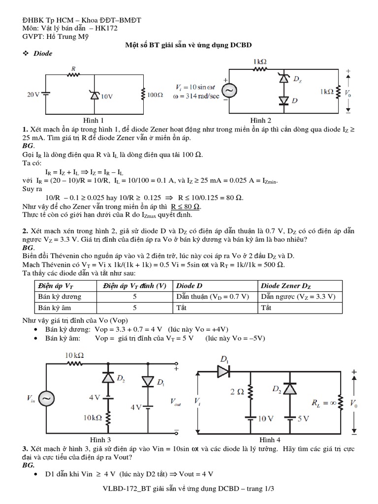 VLBD 182 - BT Giai San Ve Ung Dung Diode PDF | PDF