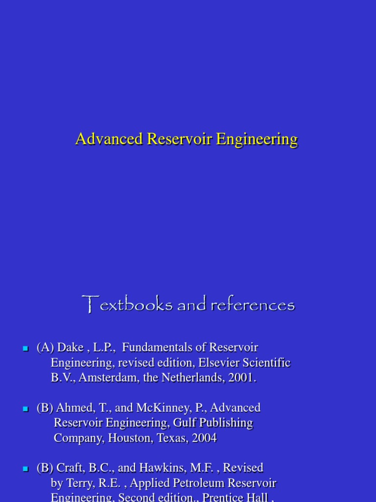 Advanced Reservoir Engineering Guide | PDF | Fluid Dynamics | Petroleum ...