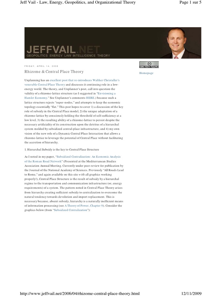 Rhizome Central Place Theory | PDF | Hierarchy | System