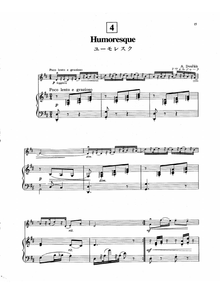 Humoresque Violin Piano | PDF