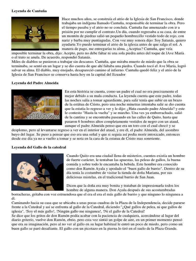 Leyenda de Cantuña | PDF