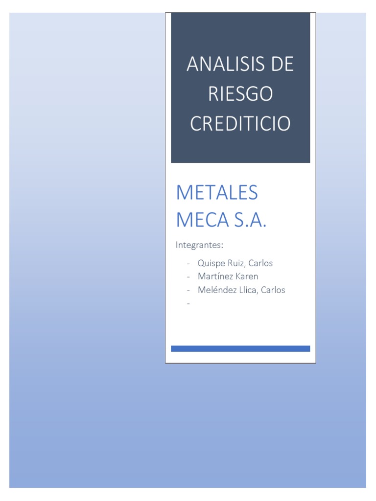 Tarea Metales Metco | PDF | Capital de trabajo | Business