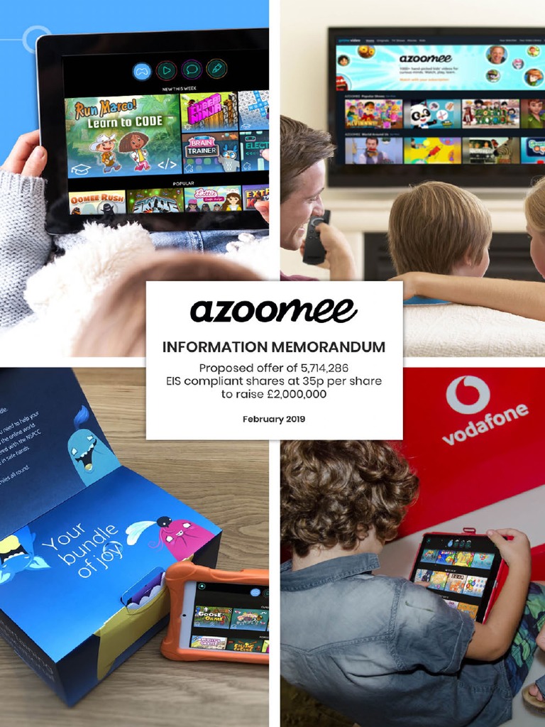 Azoomee EIS IM PDF | PDF | Dividend | Venture Capital