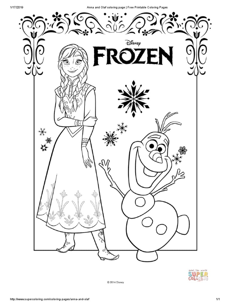Frozen Themed Coloring Pages