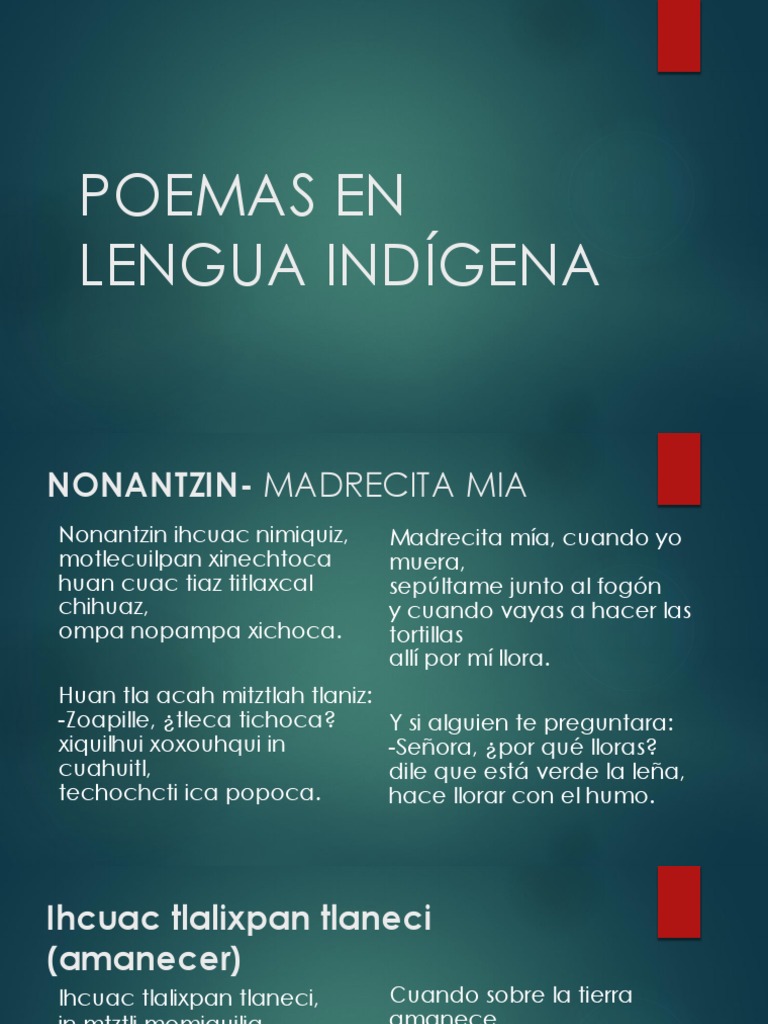 Poemas en Lengua Indígena | PDF | Ocio | Naturaleza