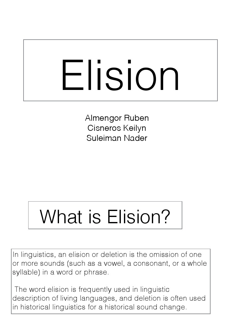 Elision 2 | PDF | Speech | Symbols