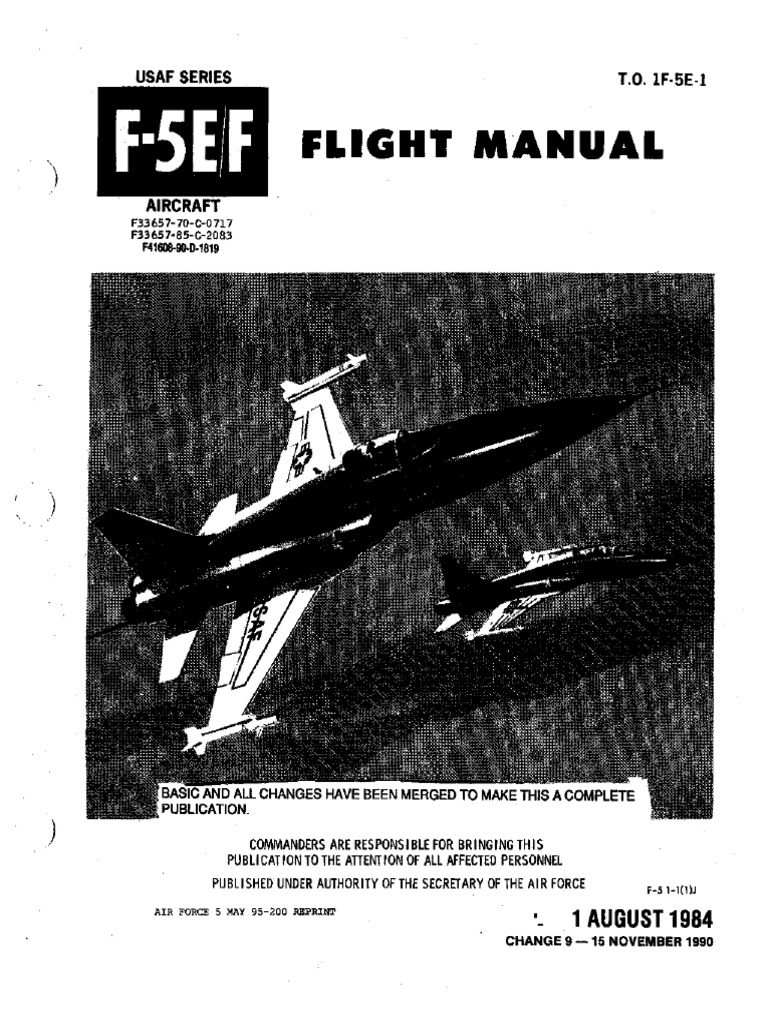 Northrop F-5EF Flight Manual | PDF | Landing Gear | Flap (Aeronautics)