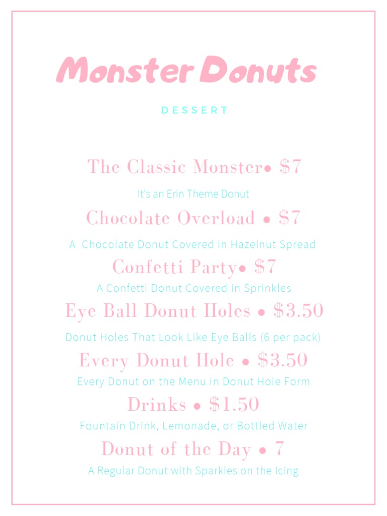 Sweeties Menu | PDF