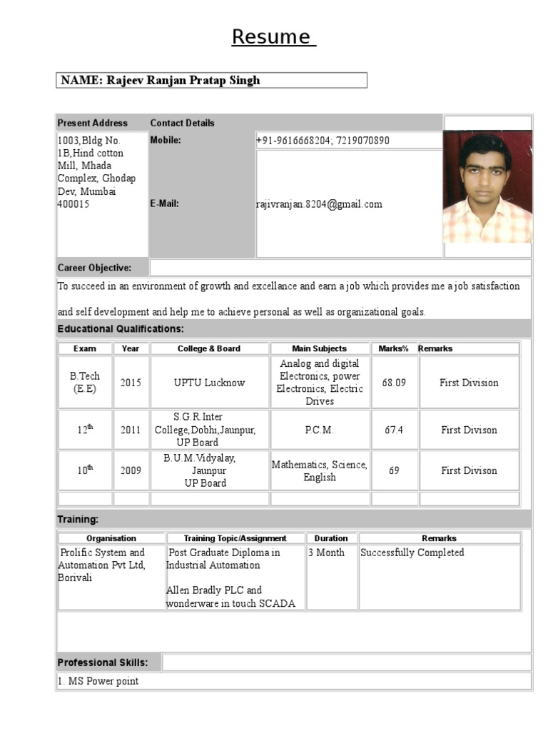 External SD Resume - Rajiv | PDF | Electronics | Telecommunications
