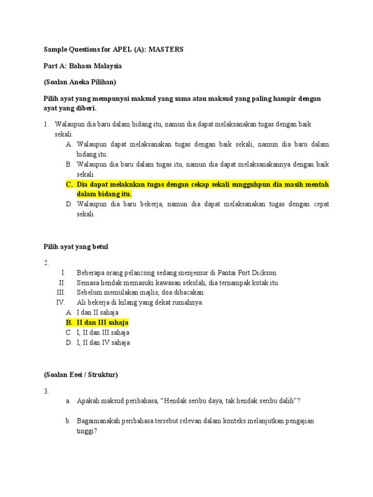 APEL Masters Exam Sample Questions | PDF | Traffic Congestion ...
