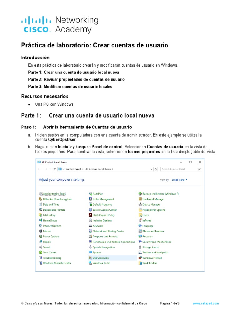 2.2.1.10 Lab - Create User Accounts | Descargar gratis PDF | Point and Click | Ventana (informática)