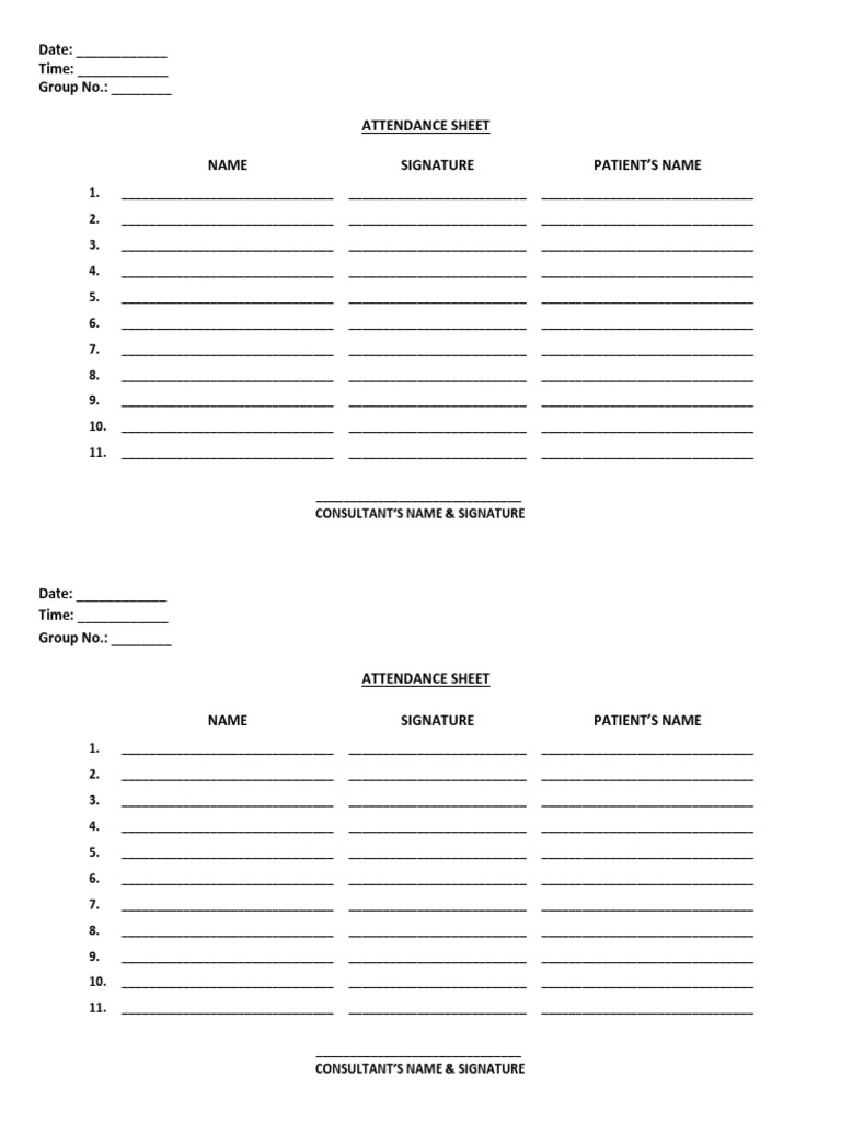 REVISED Pedia Clinics Attendance Sheet | Download Free PDF | Health ...