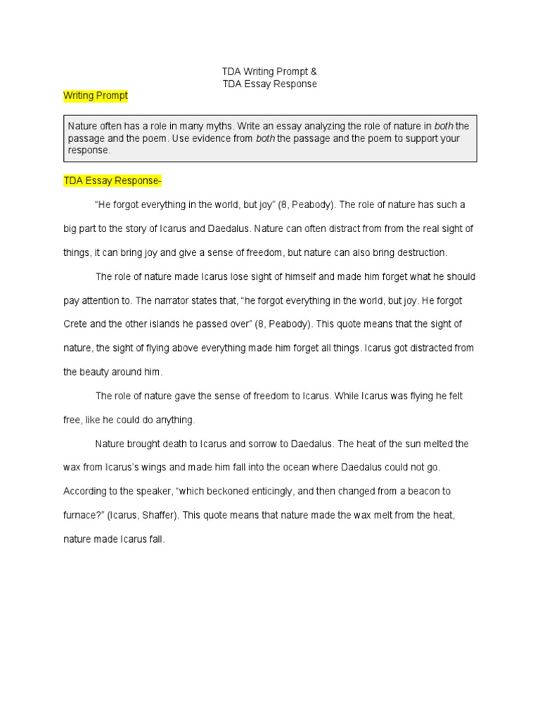 Linda Huang - 001 Tda Writing Prompt | PDF | General Fiction