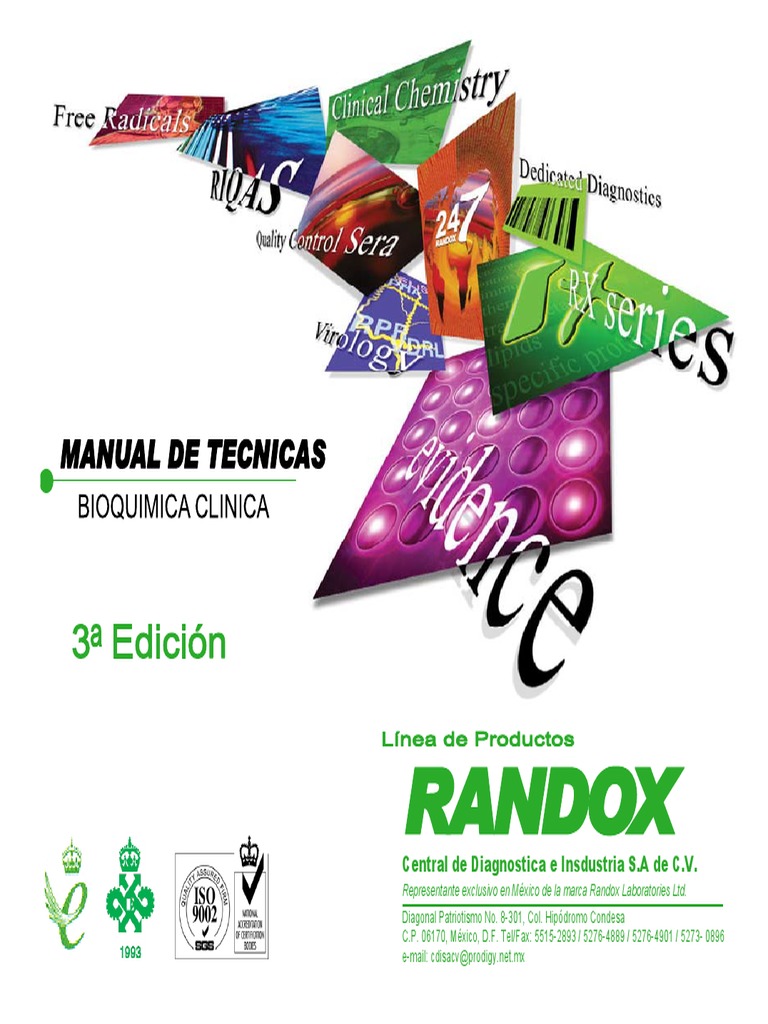 Manual de Tecnicas RANDOX 3a Ed | PDF | Laboratorios | Solución tampón