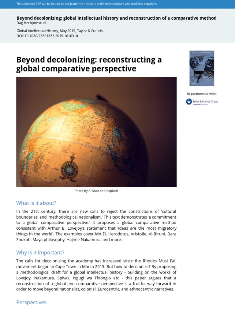 Beyond Decolonizing: Global Intellectual History and Reconstruction of ...