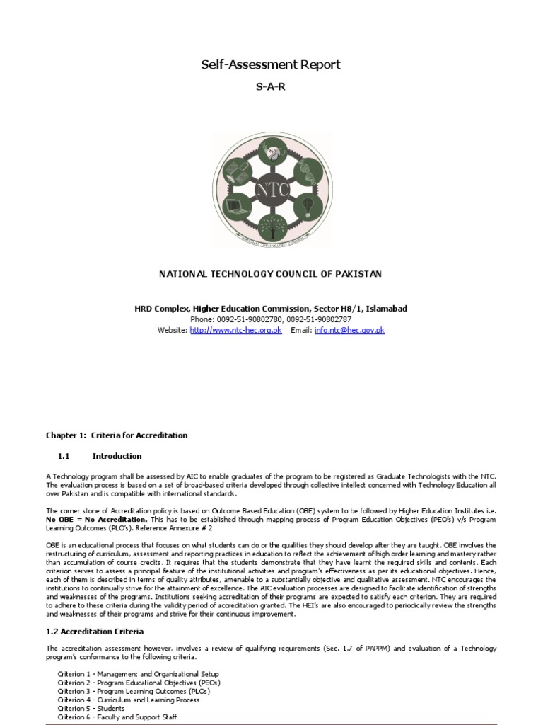 Guidelines For SAR (Draft) - A | PDF | Educational Assessment | Curriculum