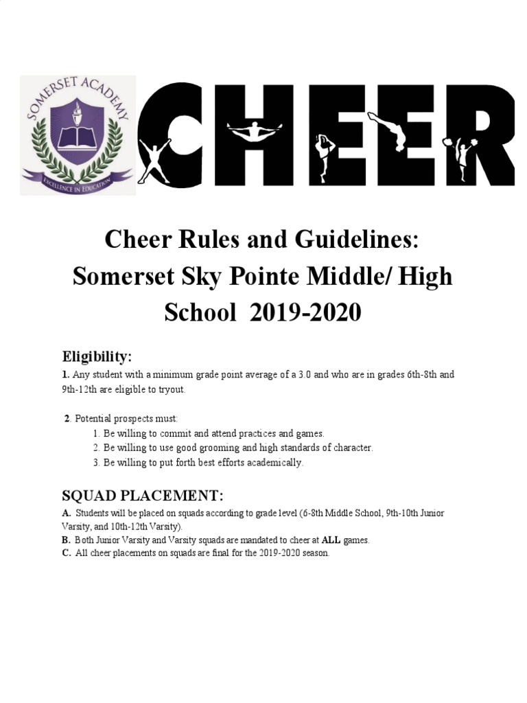 Cheer Rules and Guidelines Somerset Sky Pointe Middle High School 2019 ...