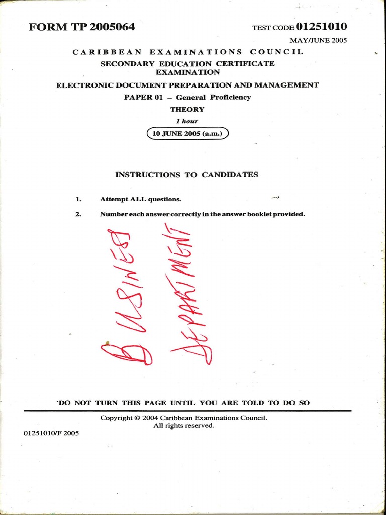 Edpm Pastpaper05 | PDF