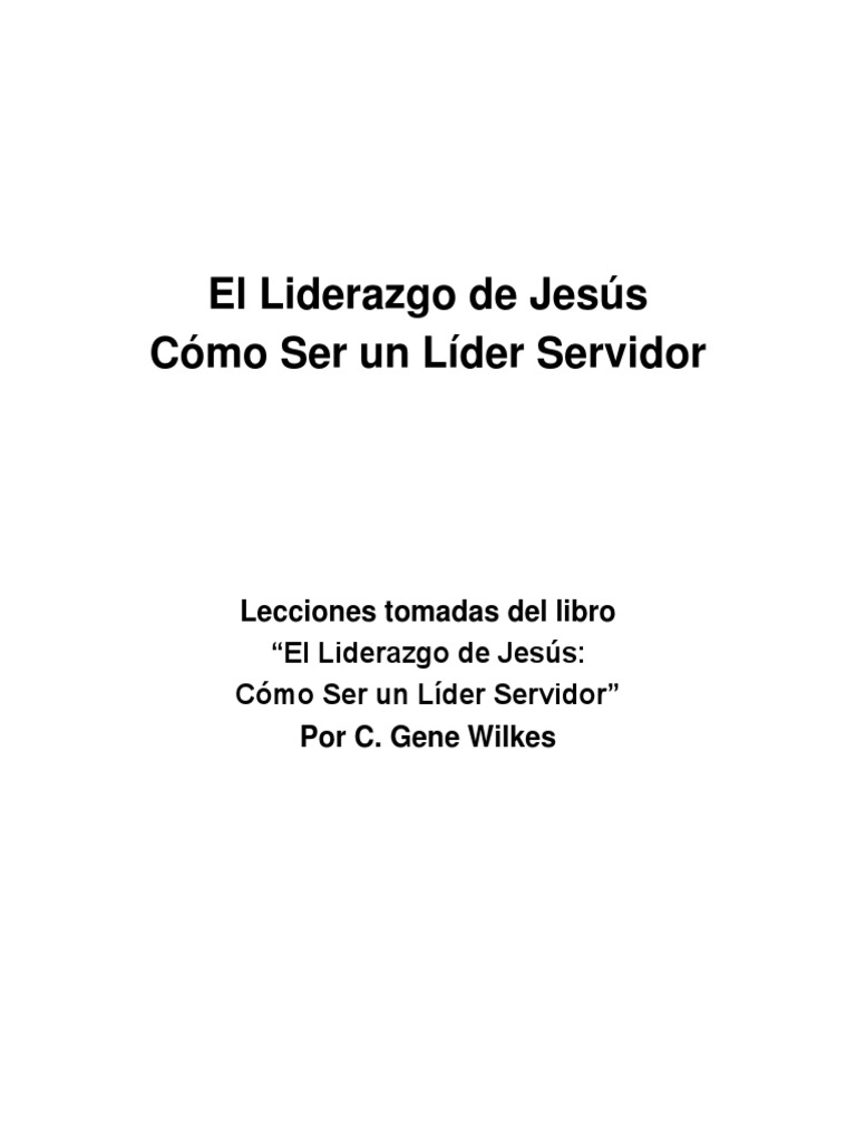 El Liderazgo de Jesus | PDF | Jesús | Cristo (título)