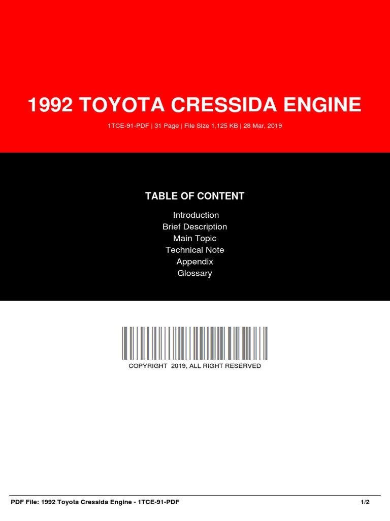 IDce9006582-1992 Toyota Cressida Engine | PDF | E Books | Computer Data