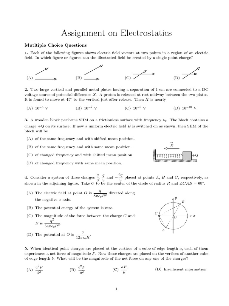Electrostatics Quiz for Physics Students | PDF | Electrostatics | Capacitor