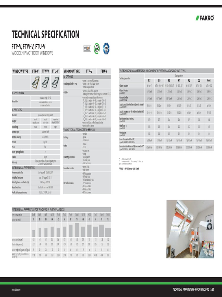 FAKRO Guide Technical Specification Pivot Roof Windows | PDF | Window ...