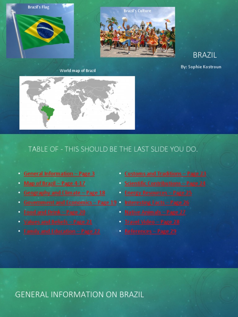 Copy 181211 Brazil Power Point | PDF | Brazil | Nature