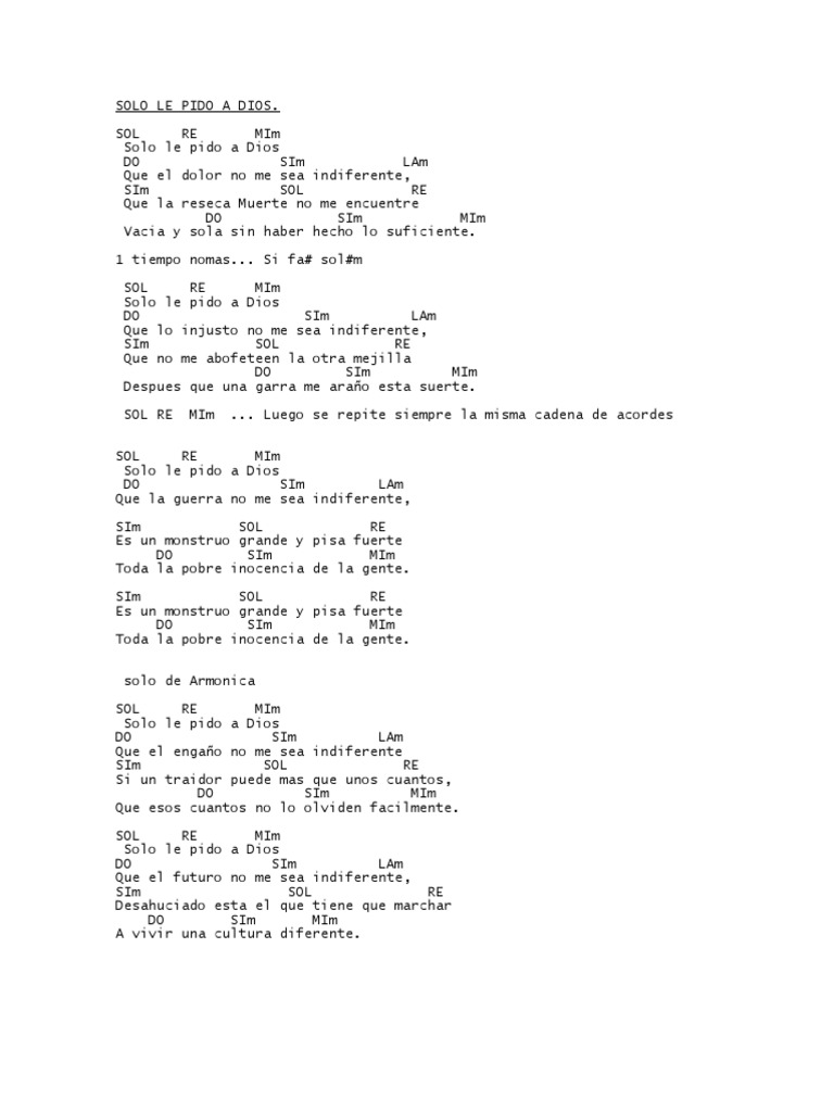 Sólo Le Pido A Dios | PDF