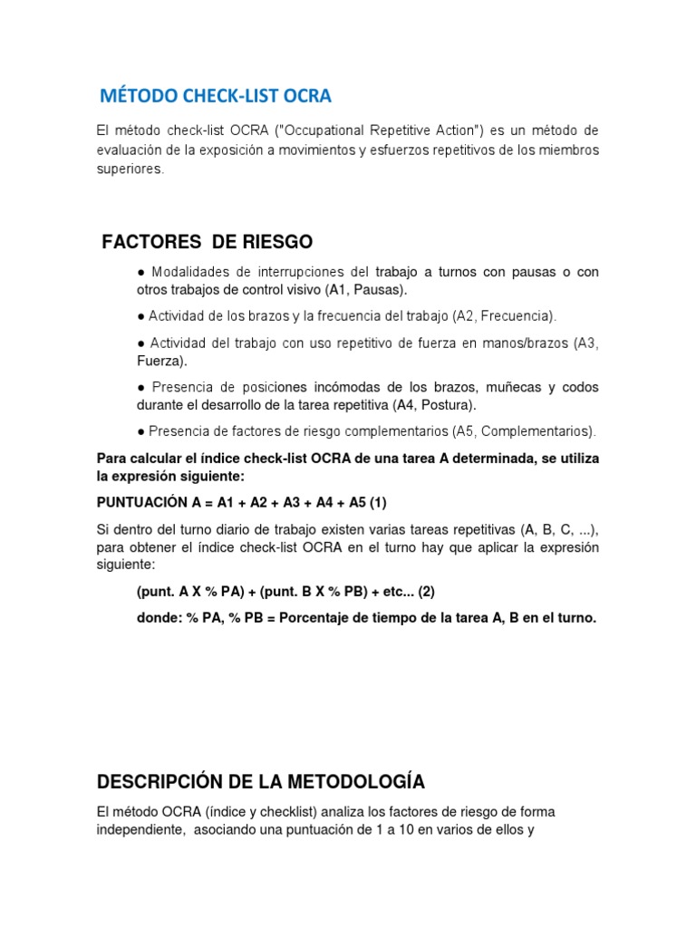 Ergonomia OCRA | PDF | Codo | Mano