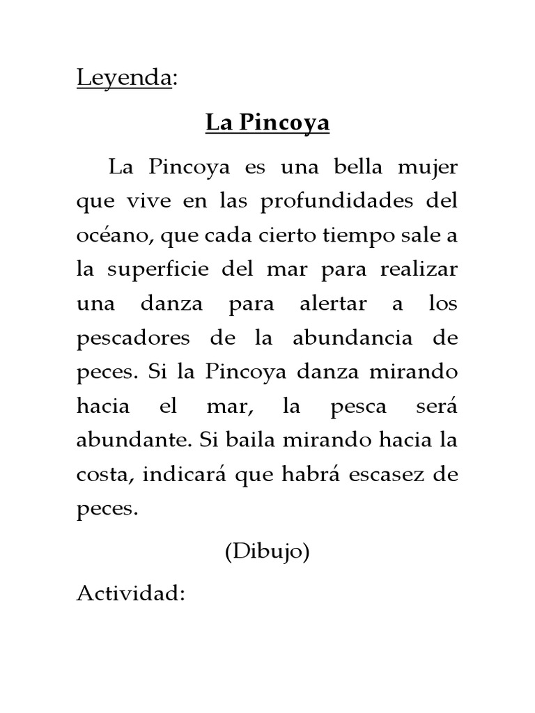 LA PINCOYA Leyenda para 3ero | PDF