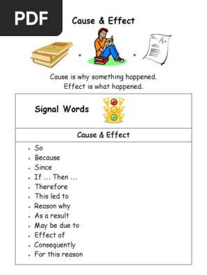 Cause And Effect Signal Words