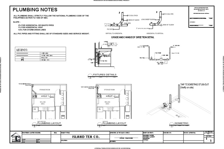 Plumbing Notes: Island Tea Co | PDF | Plumbing | Engineering
