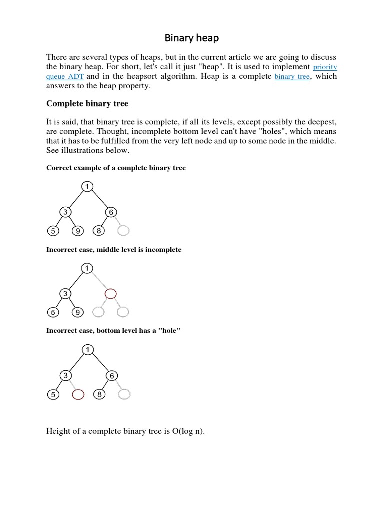Binary Heap | PDF | Algorithms And Data Structures | Applied Mathematics