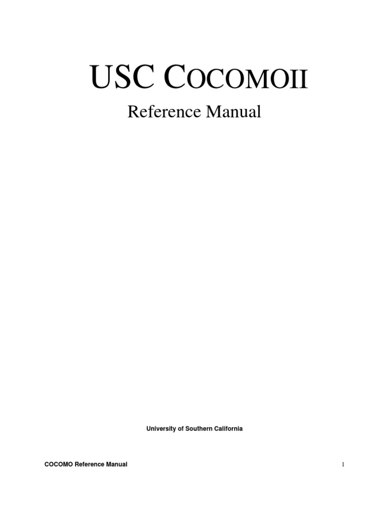 COCOMO II - Reference Manual | PDF | Software | Computer Engineering