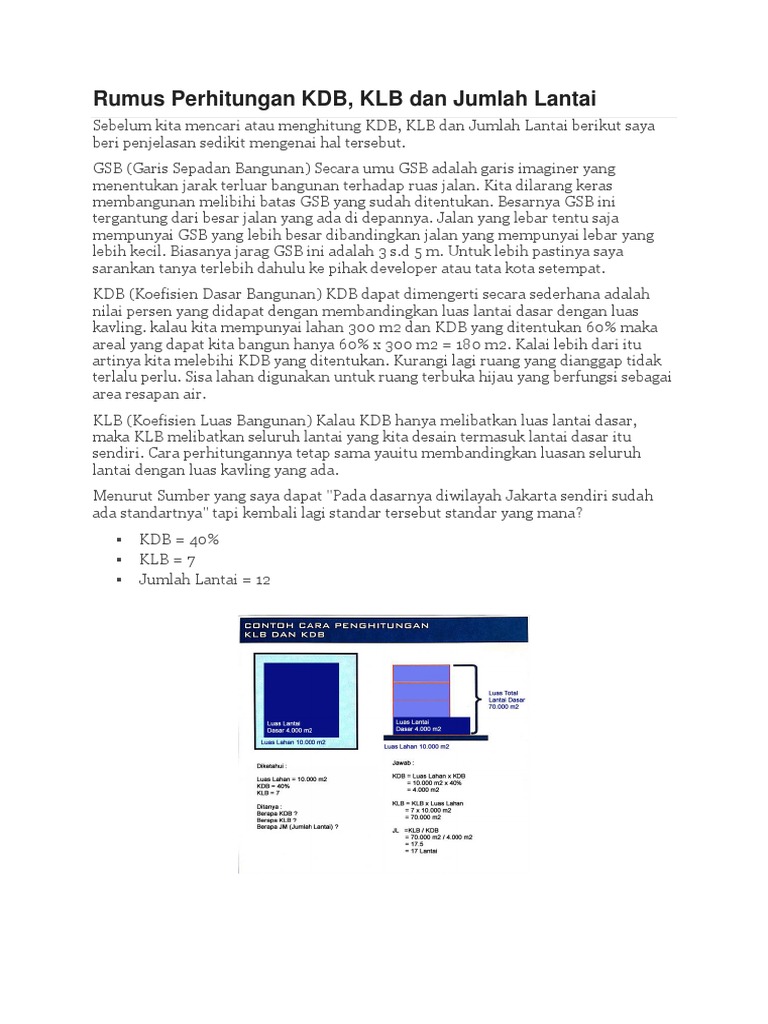 Rumus Perhitungan KDB | PDF