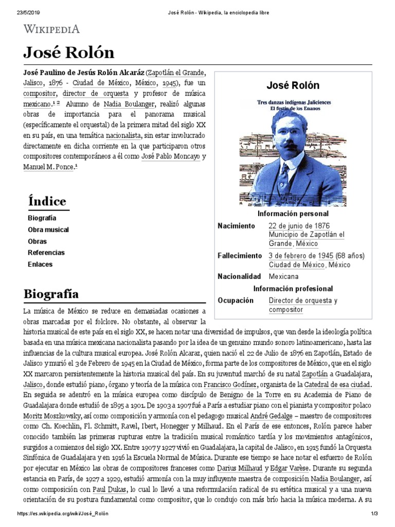 José Rolón | PDF | Música clásica | Entretenimiento (general)