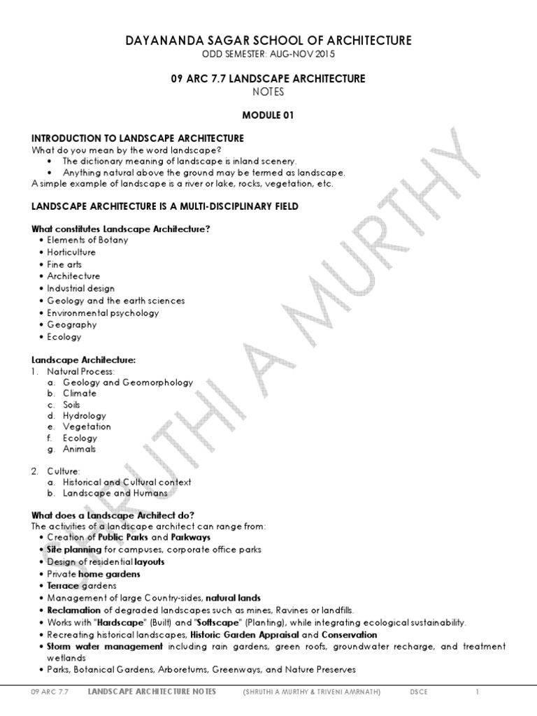 Dayananda Sagar School of Architecture: 09 Arc 7.7 Landscape ...